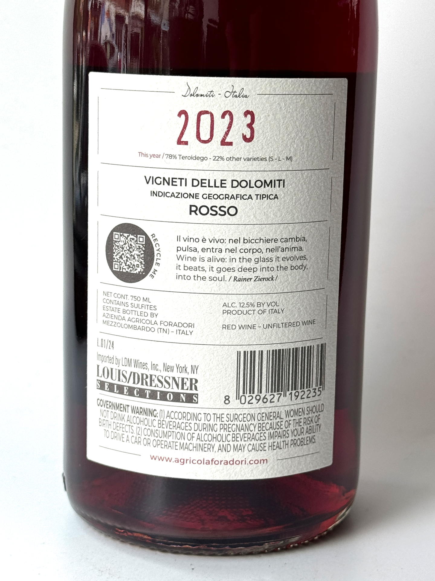 Foradori Teroldego "Lezèr" 2023 - Free Range Wine & Spirits